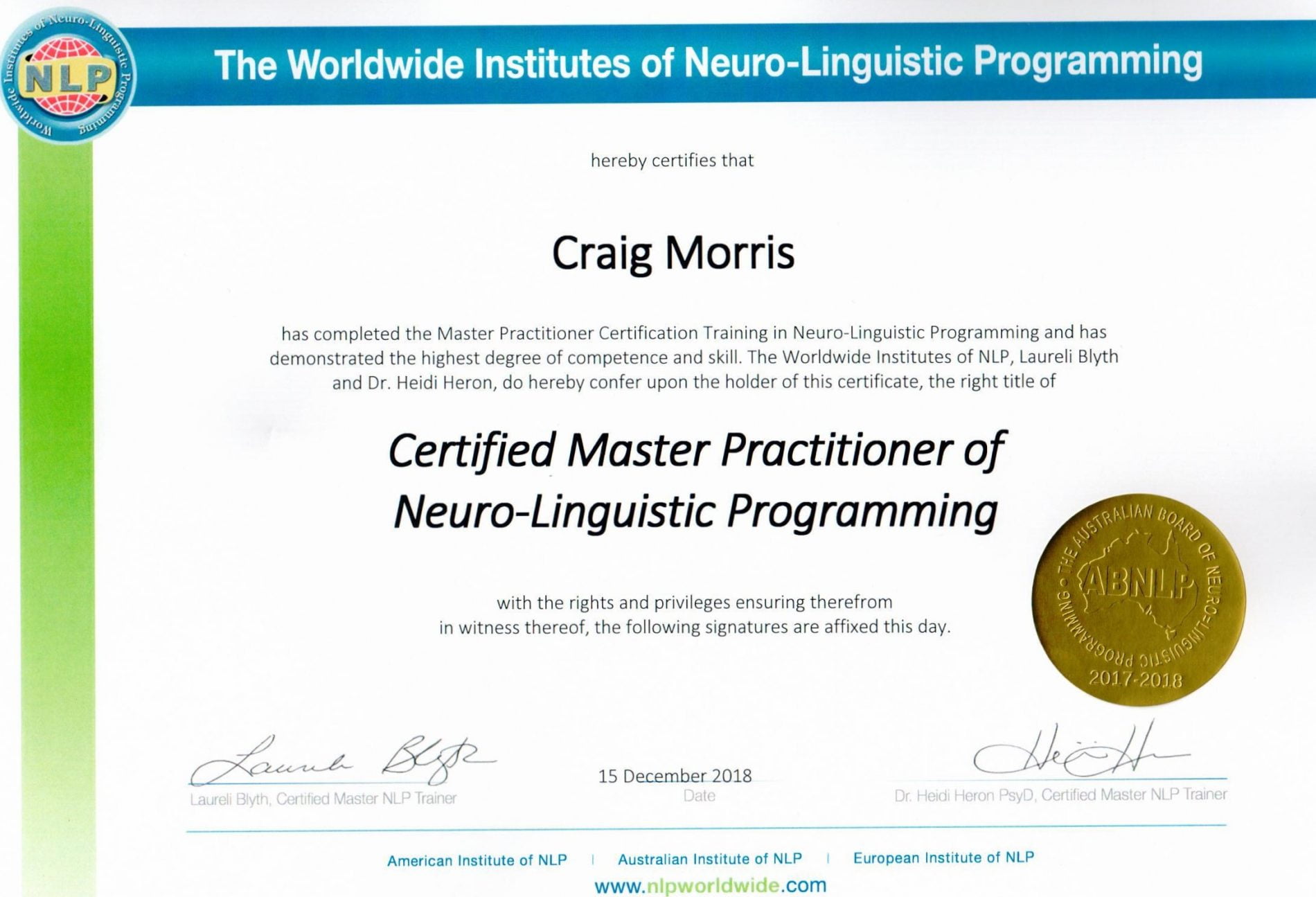 NLP Master Practitioner - Leadership Creativity